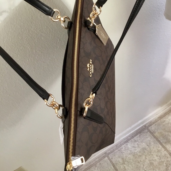 Coach | Bags | Coach Ava Tote In Signature Brownblack Nwt | Poshmark
